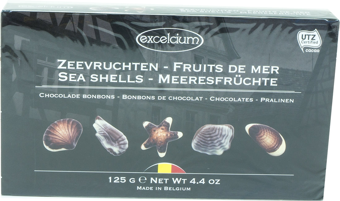 Exelcium Chocolate Praline Sea Shells, 125 gr — Goisco.com