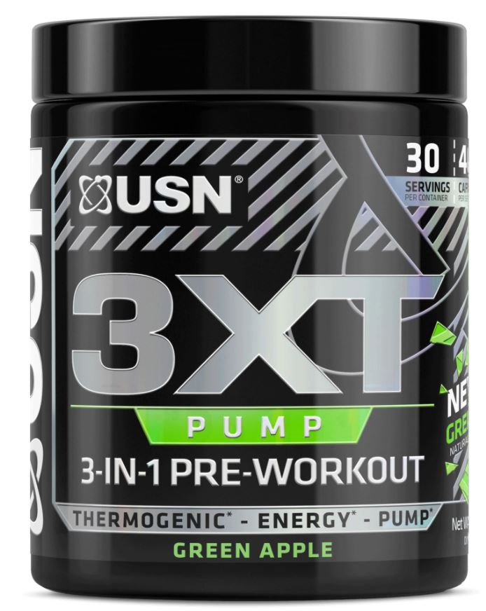 USN 3XT 3-in-1 Pre-Workout, Green Apple Flavor , 186 gr — Goisco.com