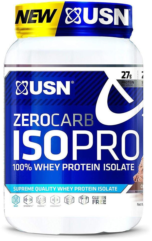 USN Zero Carb Iso Pro 100% Whey Protein Isolate, Chocolate Flavor, 1.6 ...