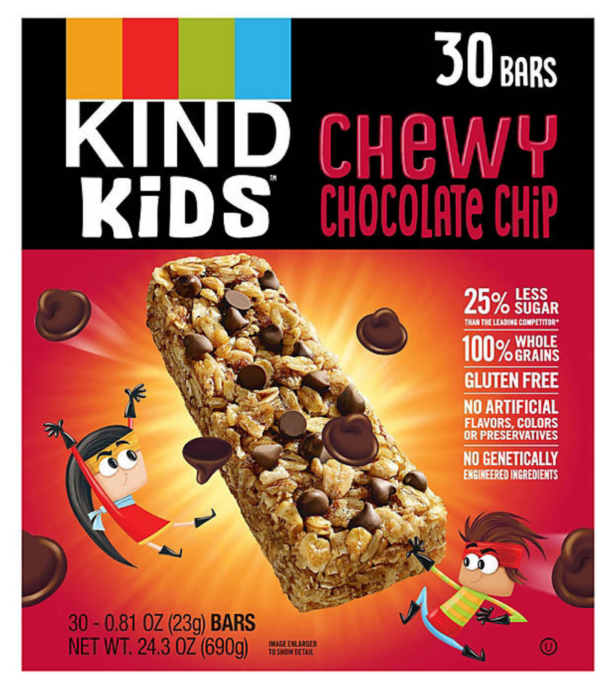 KIND Kids Chewy Chocolate Chip Granola Bars, 30-Pack , 30 x 0.81 oz ...