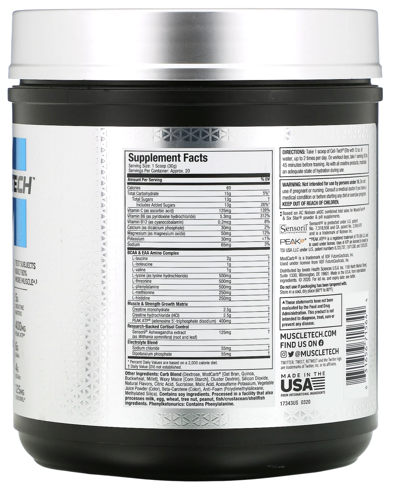 Muscletech Cell Tech Elite Ultimate Creatine Formula, Cherry Bust Flav ...