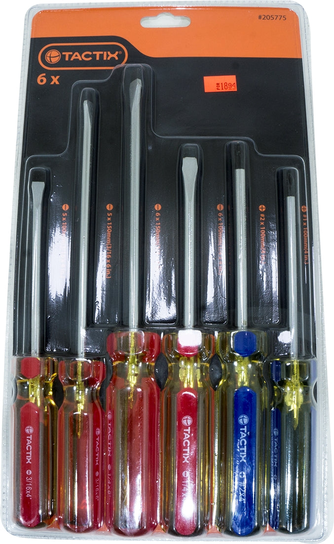 Tactix Screwdriver Set, 6 pc, 6 pc — Goisco.com