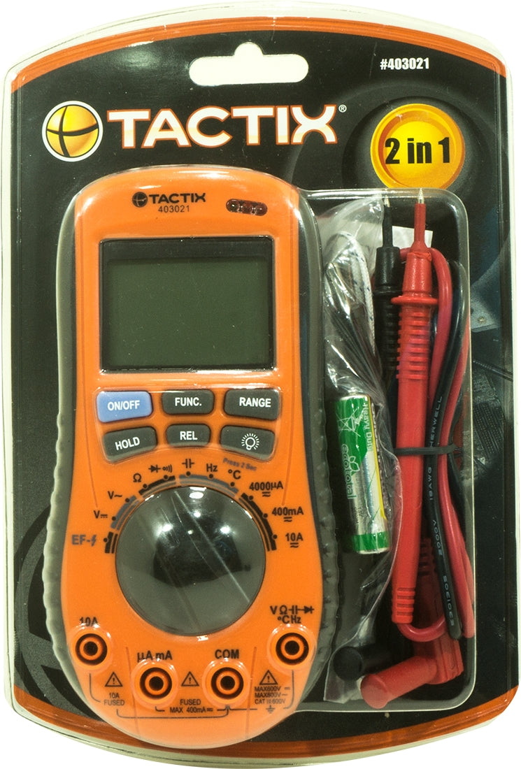 Tactix 2-in-1 Digital Multi Meter, — Goisco.com
