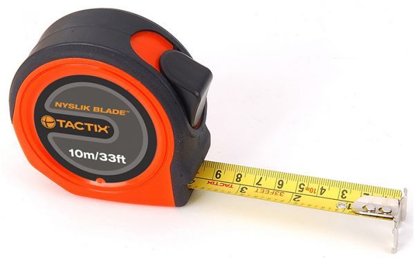 Tactix Measuring Tape Nyslik Blade, 10 m x 25 mm, — Goisco.com