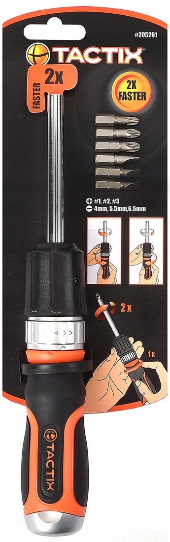 Tactix Ratchet Screwdriver Set, — Goisco.com