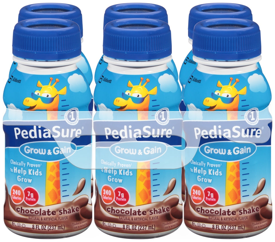 Abbott PediaSure Grow & Gain Value Pack, Chocolate Shake, 6 x 8 oz ...