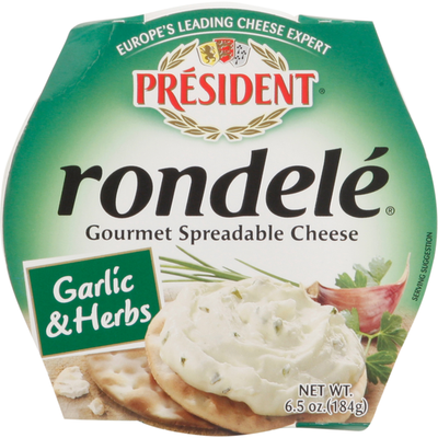 President Rondele Garlic & Herbs Gourmet Spreadable Cheese , 6.5 oz ...