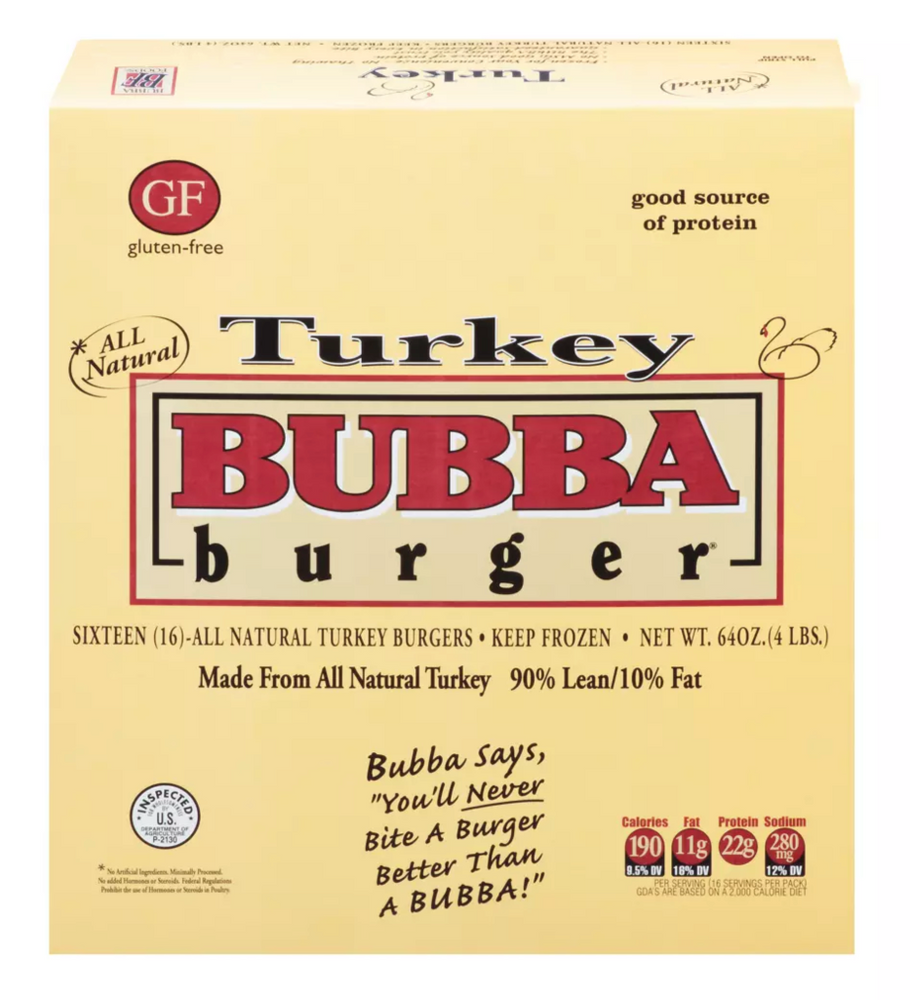 Bubba Burger Turkey Burgers , 16 x 4 oz — Goisco.com