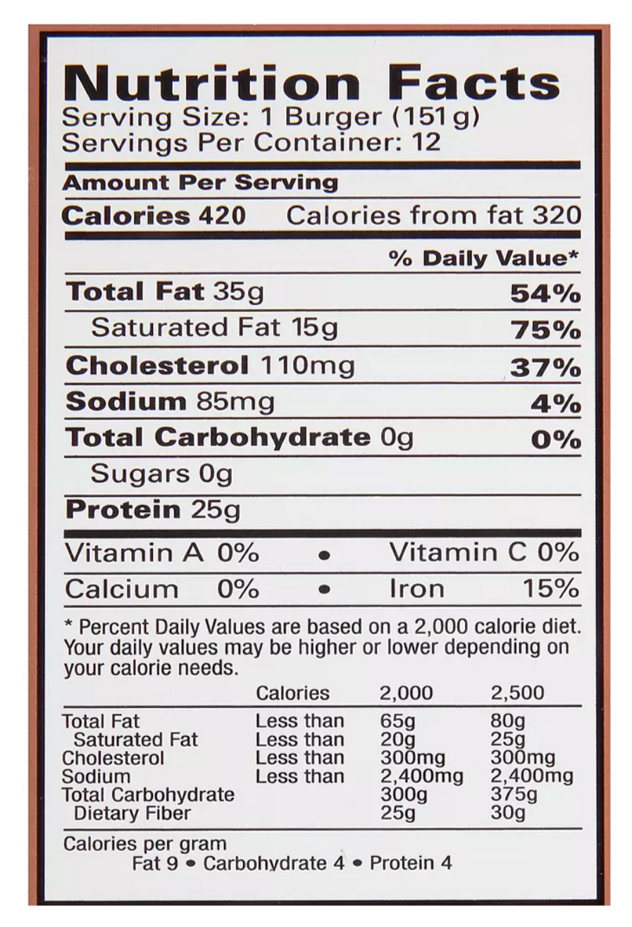 Bubba Frozen Burgers Patties Original , 4 lbs — Goisco.com