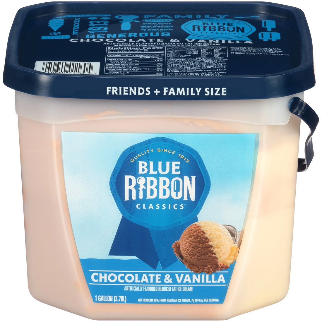 Blue Bunny Blue Ribbon Classics Chocolate & Vanilla Ice Cream, 3.78 L ...