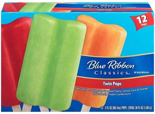 Blue Bunny Classics Twin Pops Popsicles Assorted, 12 x 3 oz — Goisco.com