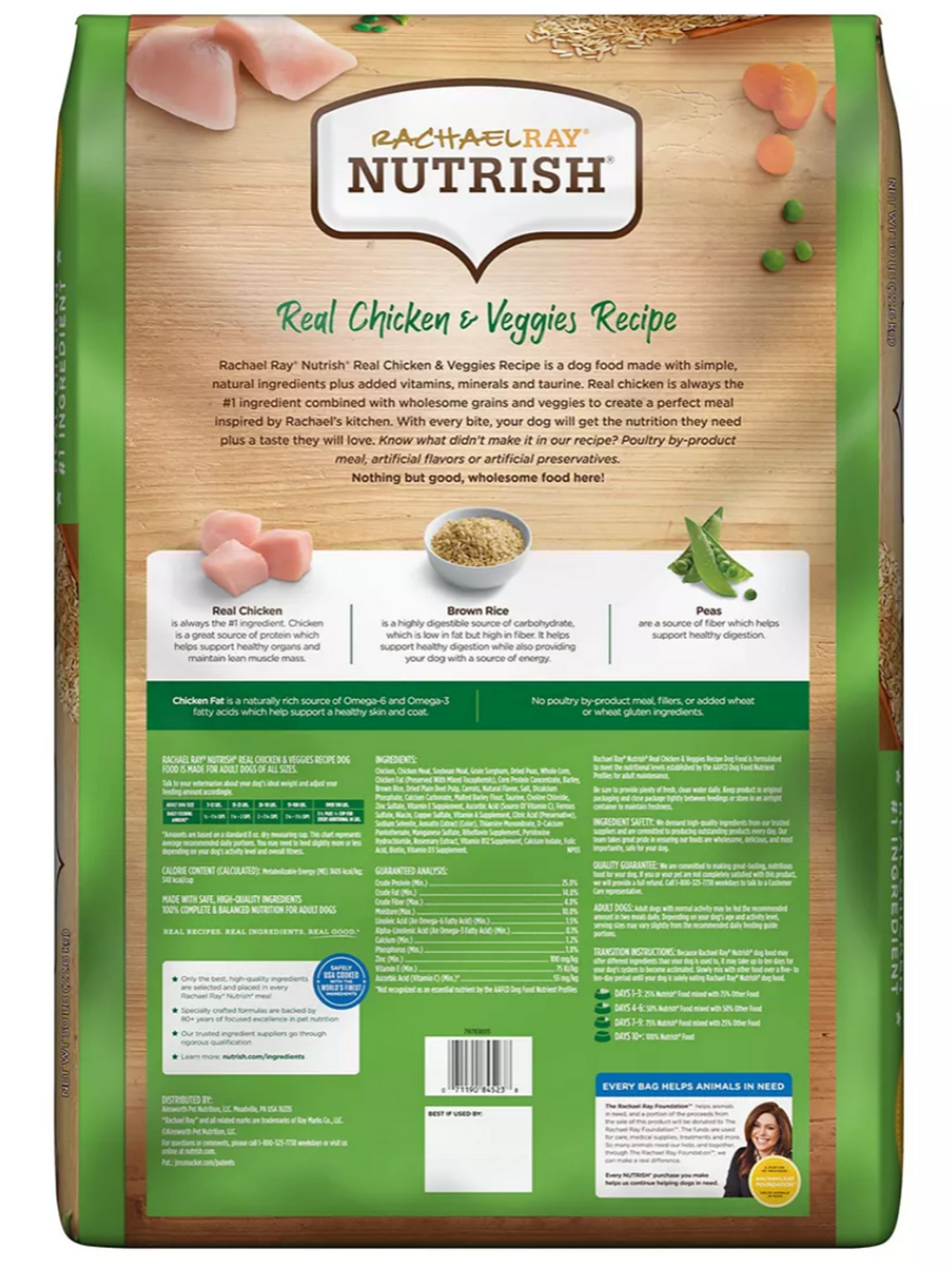 Rachel Ray Nutrish Real Chicken & Veggie Recipe Dry Dog Food , 50 lbs ...