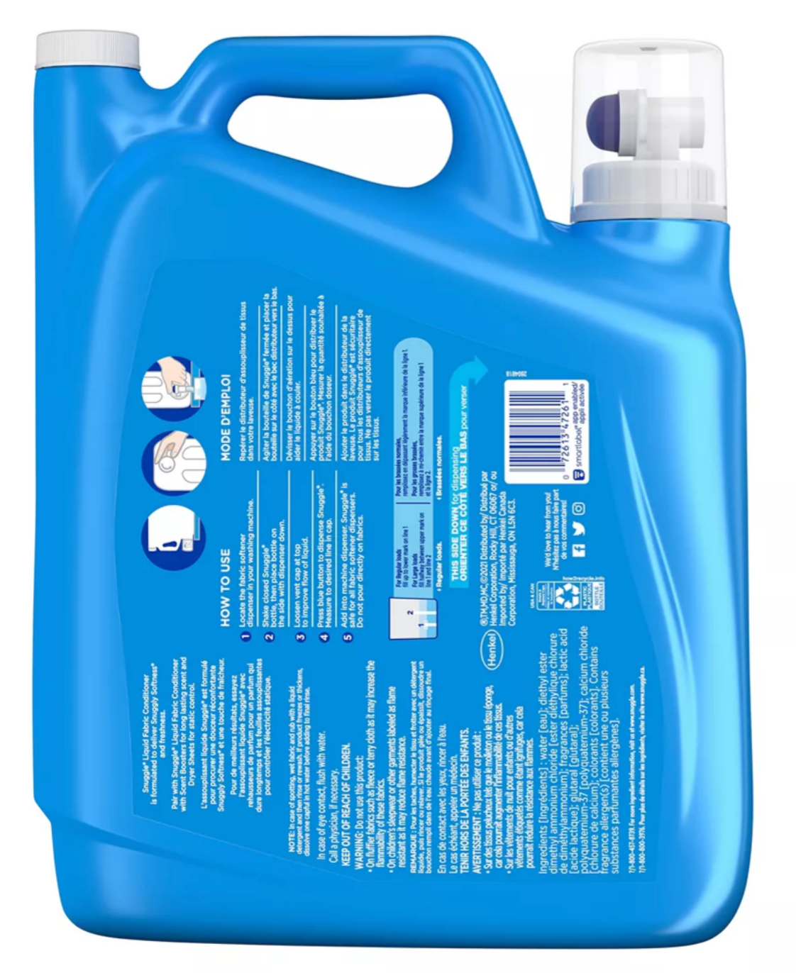 Snuggle Blue Sparkle Liquid Fabric Softener, 188 oz — Goisco.com