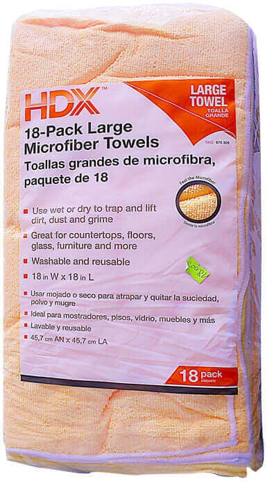 HDX Microfiber Towel Set, 18 ct — Goisco.com