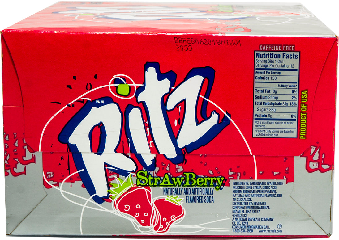 Ritz Strawberry Flavored Soda Cans, Value Pack, 12-pack — Goisco.com