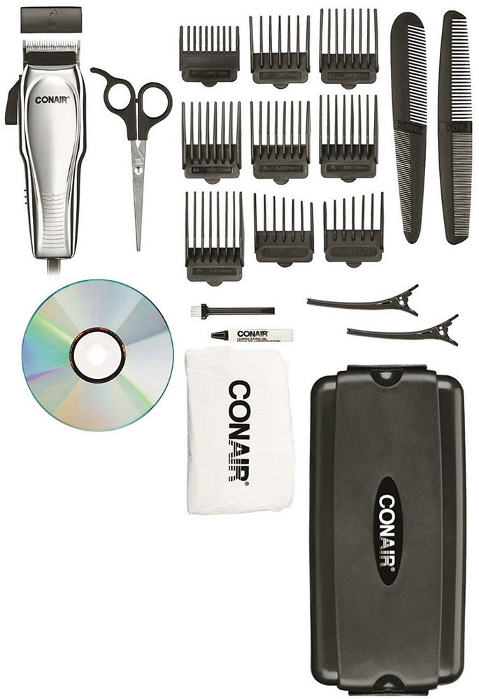 Conair Custom Cut Chrome Haircut Kit, Lightweight, 21 pcs — Goisco.com