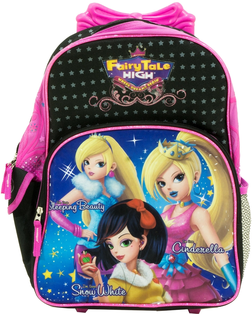 May's Disney Fairy Tale High Trolley Backpack, Black & Pink, 16 inch ...
