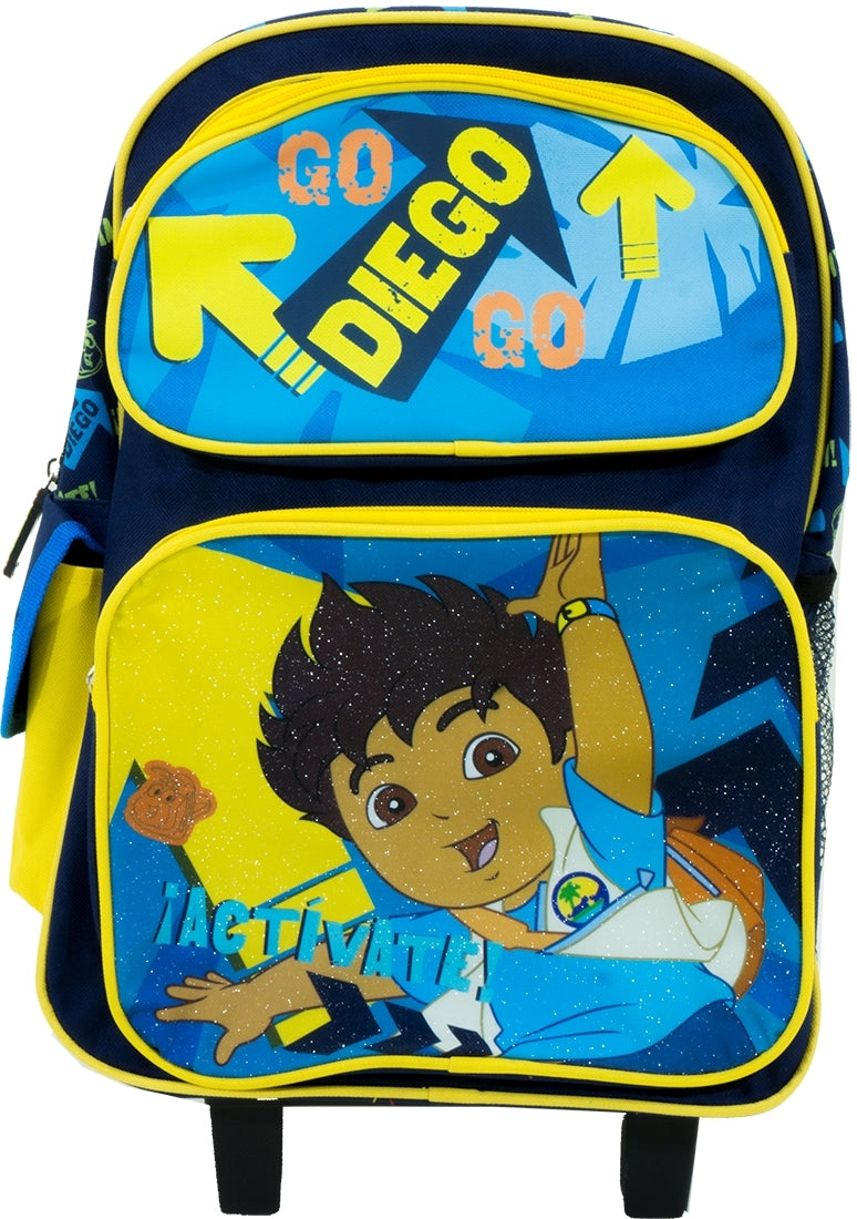 May's Nickelodeon Go Diego Trolley Backpack, Blue & Yellow, 16 inch ...