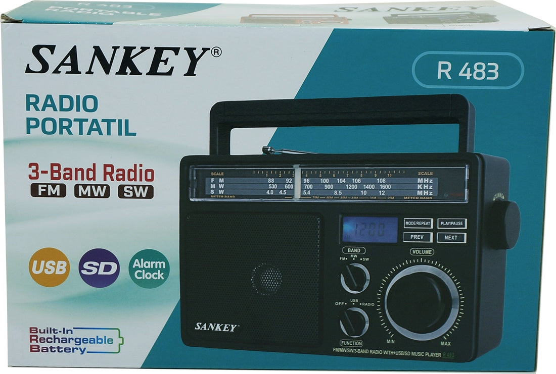 Sankey Portable 3-Band Radio, Model #R483 — Goisco.com