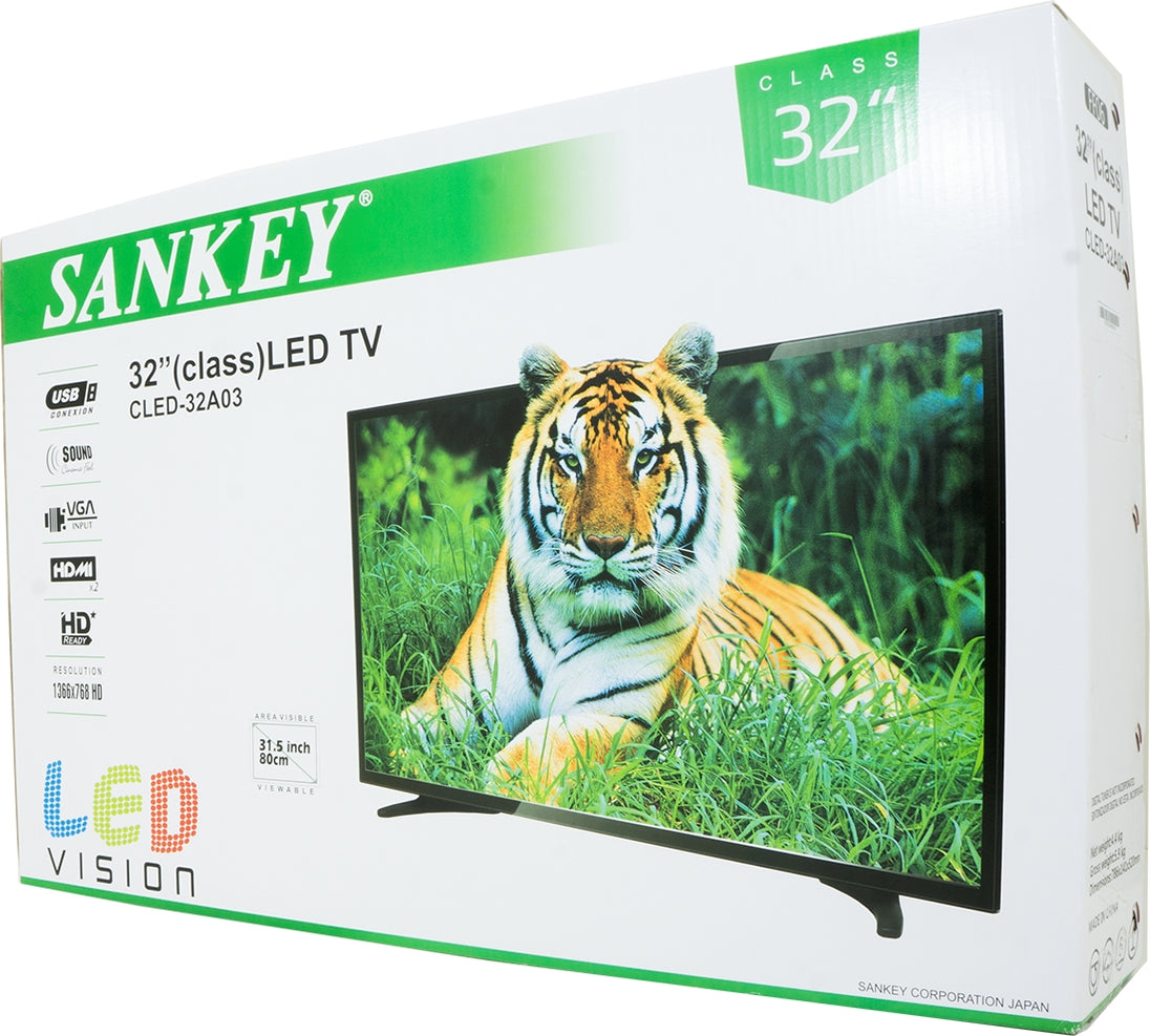 Sankey 32" LED TV, High Definition, USB, VGA, HDMI, Model# CLED-32A03 ...
