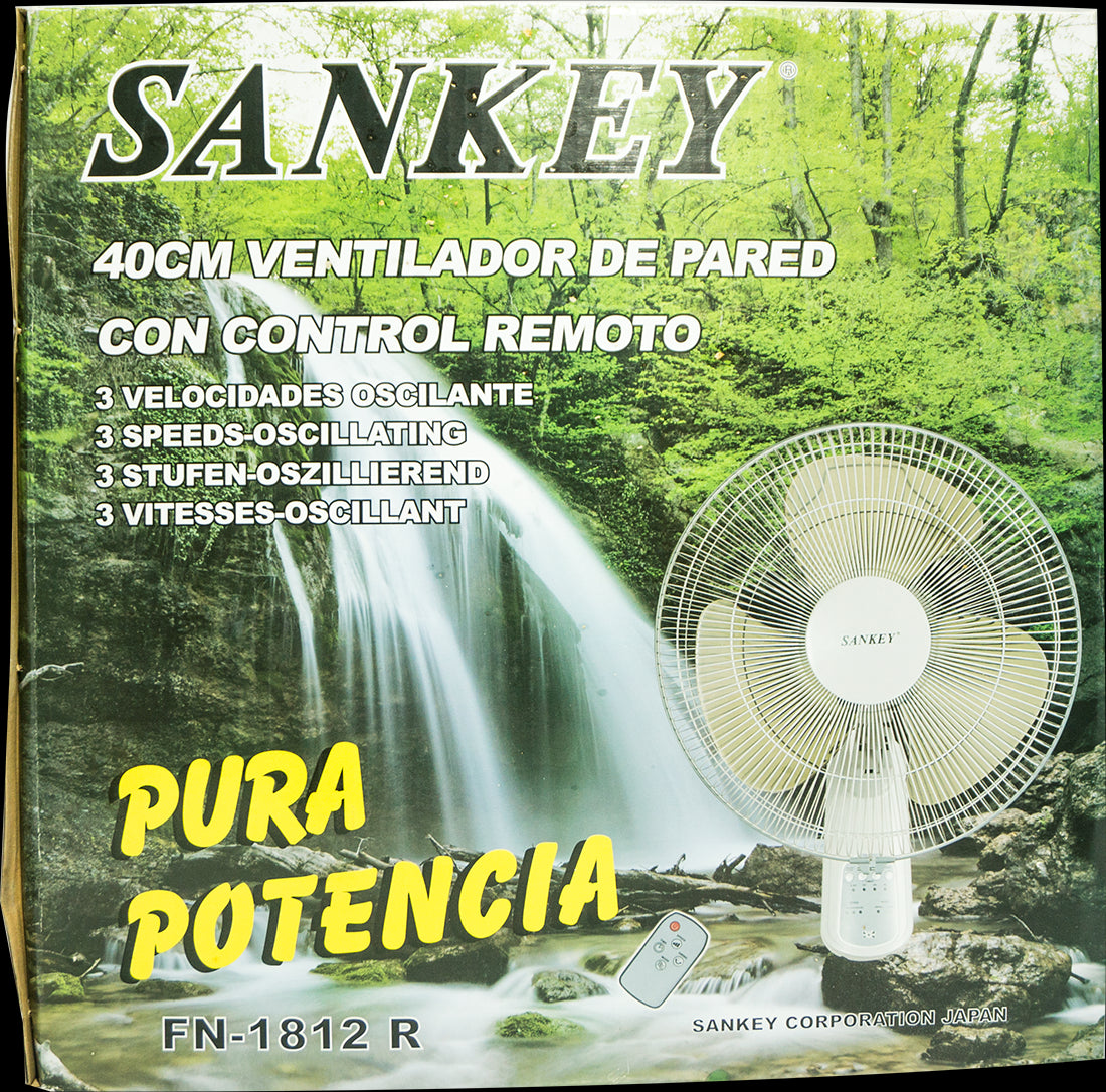 Sankey Wall Fan, 16 inch with Remote Control, Model # FN-1812 R ...
