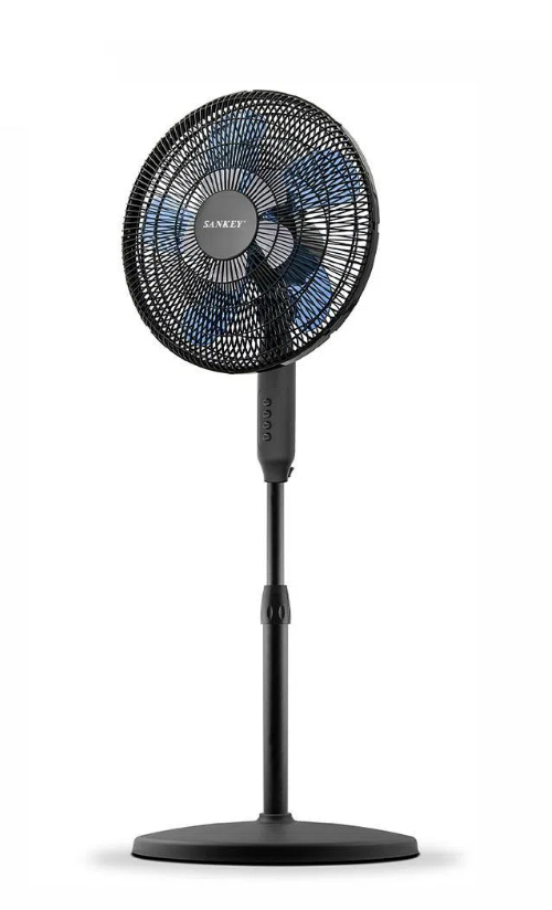 Sankey Double Blade Pedestal Stand Fan, Black , 16 in — Goisco.com