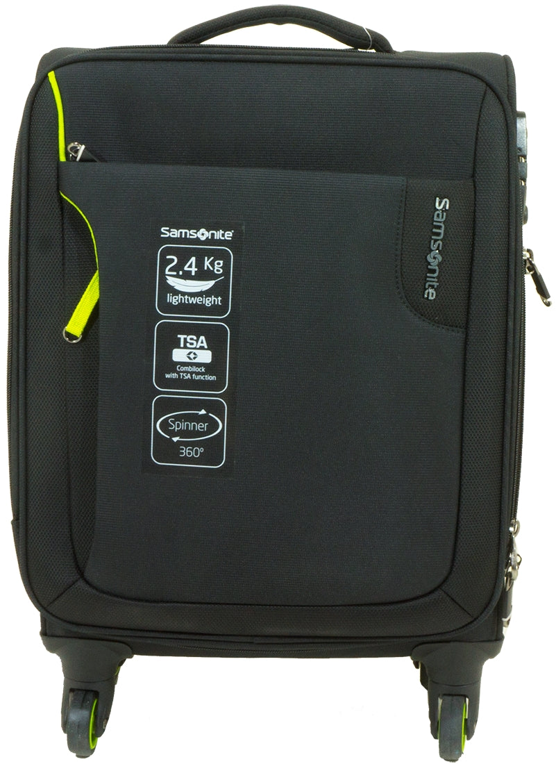 Samsonite Litecase Softside Lightweight 20" Spinner, Black, — Goisco.com