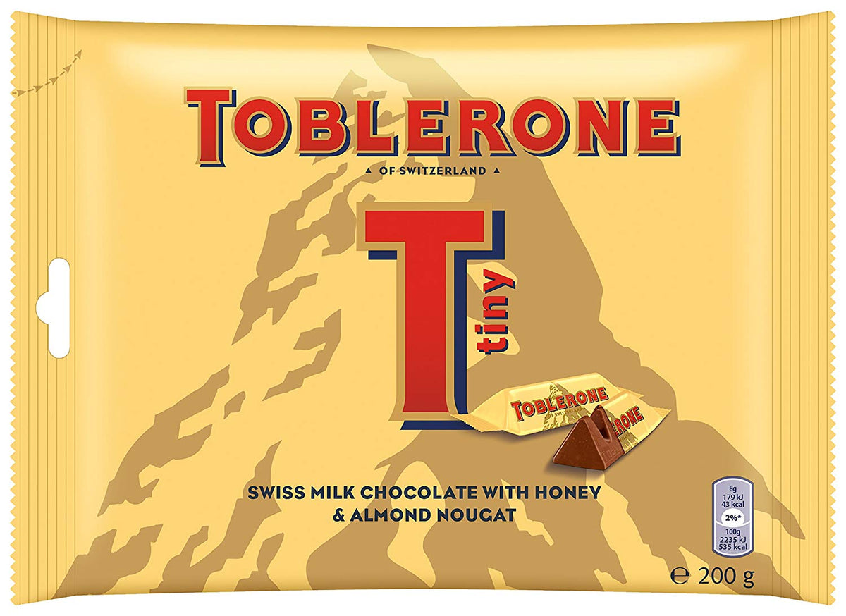 Toblerone Tiny Swiss Milk Chocolate With Honey & Almond Nougat, 200 g ...