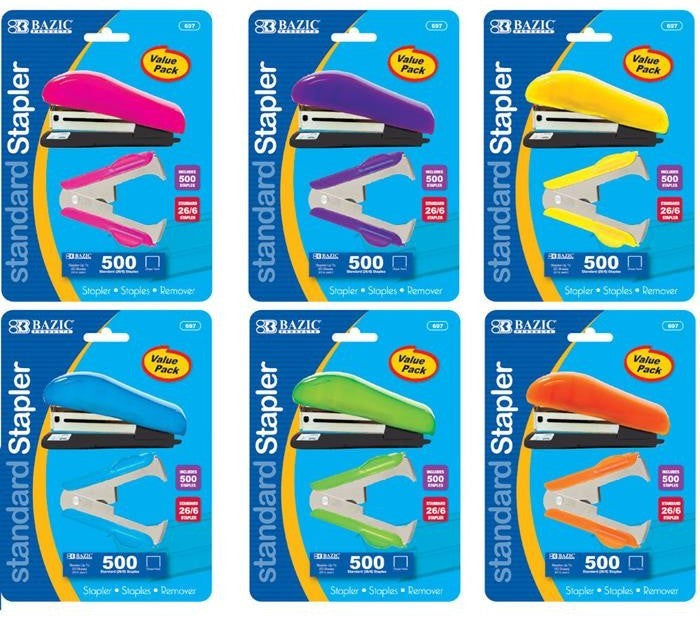 Bazic Standard Stapler Value Pack (Specify Color at Checkout), — Goisco.com