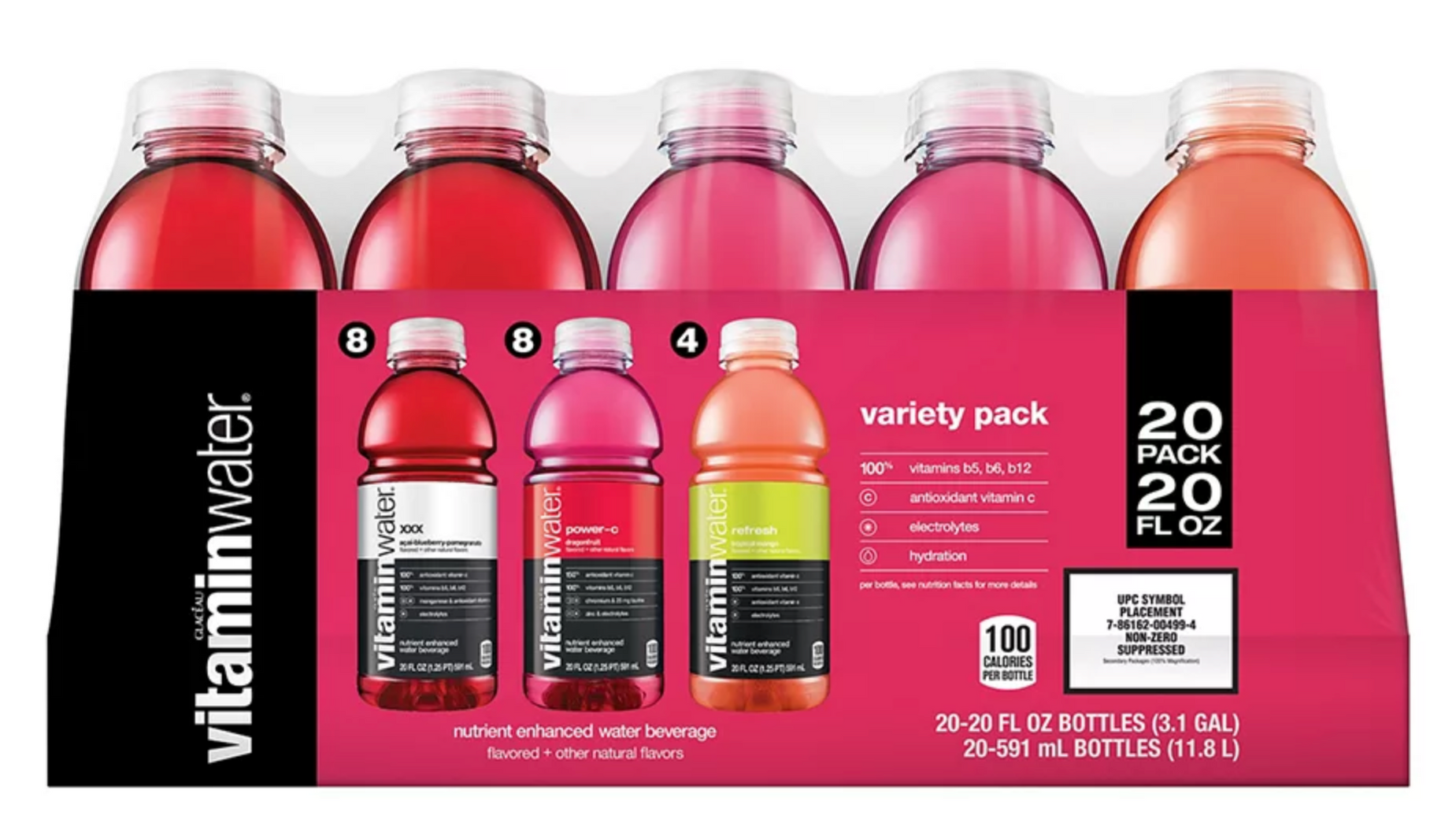 Glaceau Vitamin Water, Variety Pack, 20-Pack, 20 x 20 oz — Goisco.com