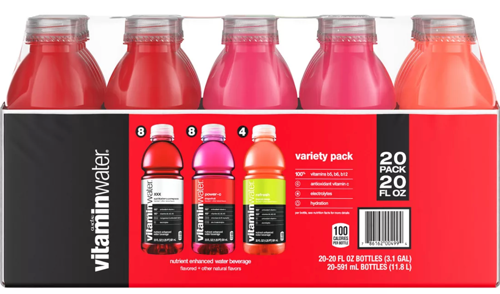 Glaceau Vitamin Water, Variety Pack, 20-Pack, 20 x 20 oz — Goisco.com