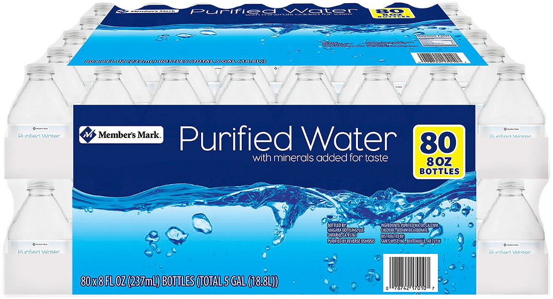 Member's Mark Purified Water, Value Pack, 80 x 8 oz — Goisco.com