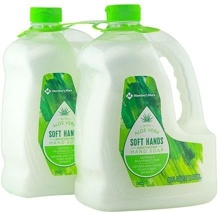 Member's Mark Moisturizing Hand Soap Refill, Aloe Vera, 2 x 2.37 L ...