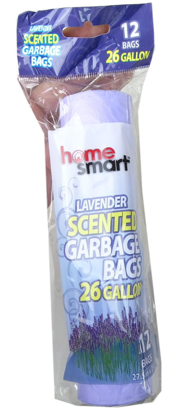Home Smart Scented Garbage Bags, Lavender Scent, 26 Gallon, 12 ct ...
