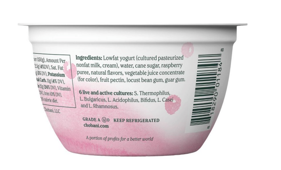 Chobani Less Sugar Willamette Raspberry Greek Yogurt, 5.3 oz — Goisco.com