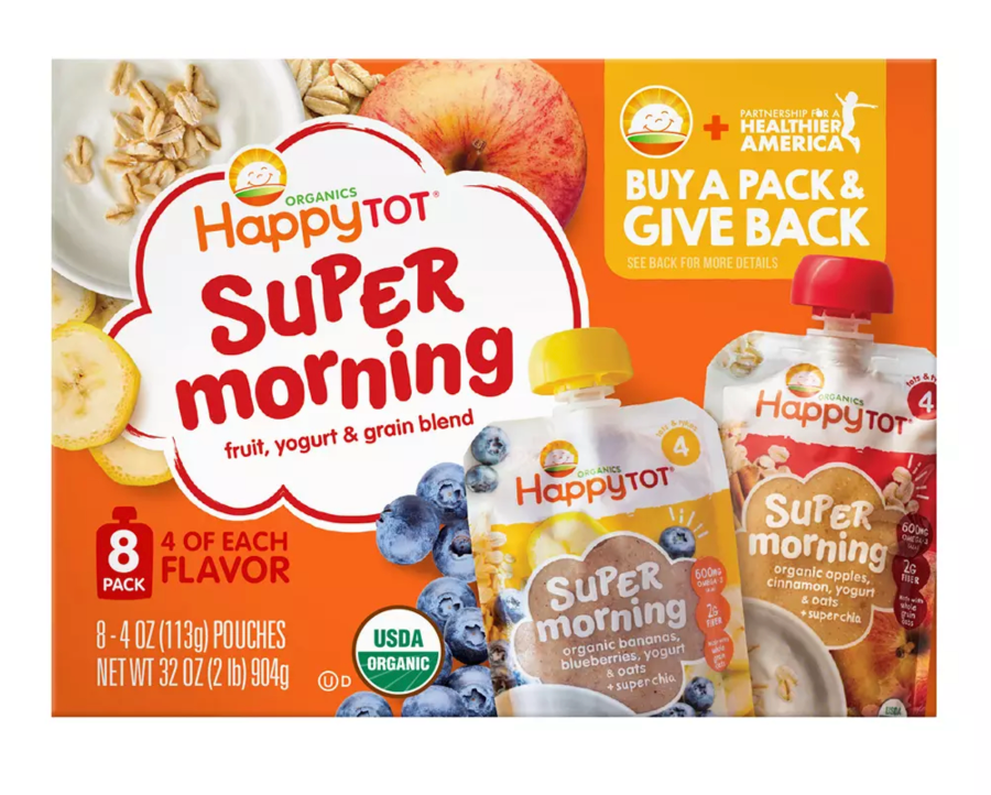 Happy Tot Organic Super Morning, Variety Pack, Two Flavors , 8 ct ...