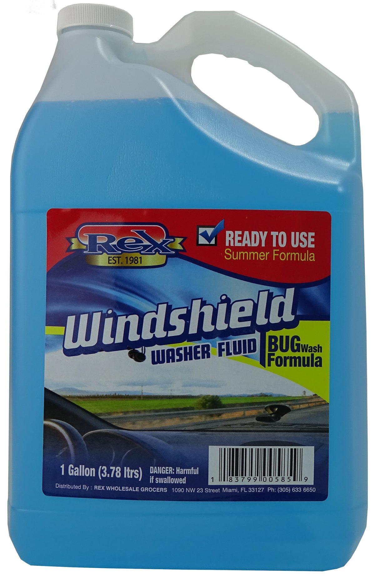 Rex Windshield Washer Fluid, 1 GL — Goisco.com