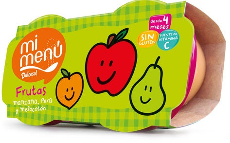 Dulcesol Mi Menu Compote, 3 Fruits Seleccion of Apple, Pear & Peach, 2 ...