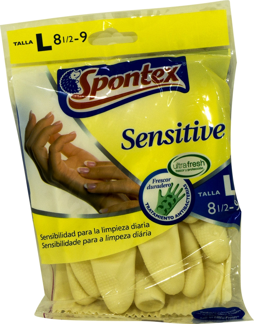 Spontex Gloves for Sensitive Hands, Large, 1 Pair — Goisco.com