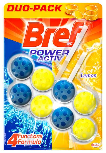 Bref Power Toilet Block, Lemon, 2 x 50 gr — Goisco.com
