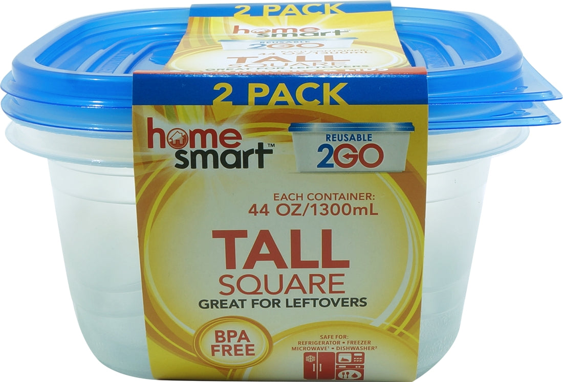 Home Smart Tall Square Plastic Containers, 4 pcs — Goisco.com