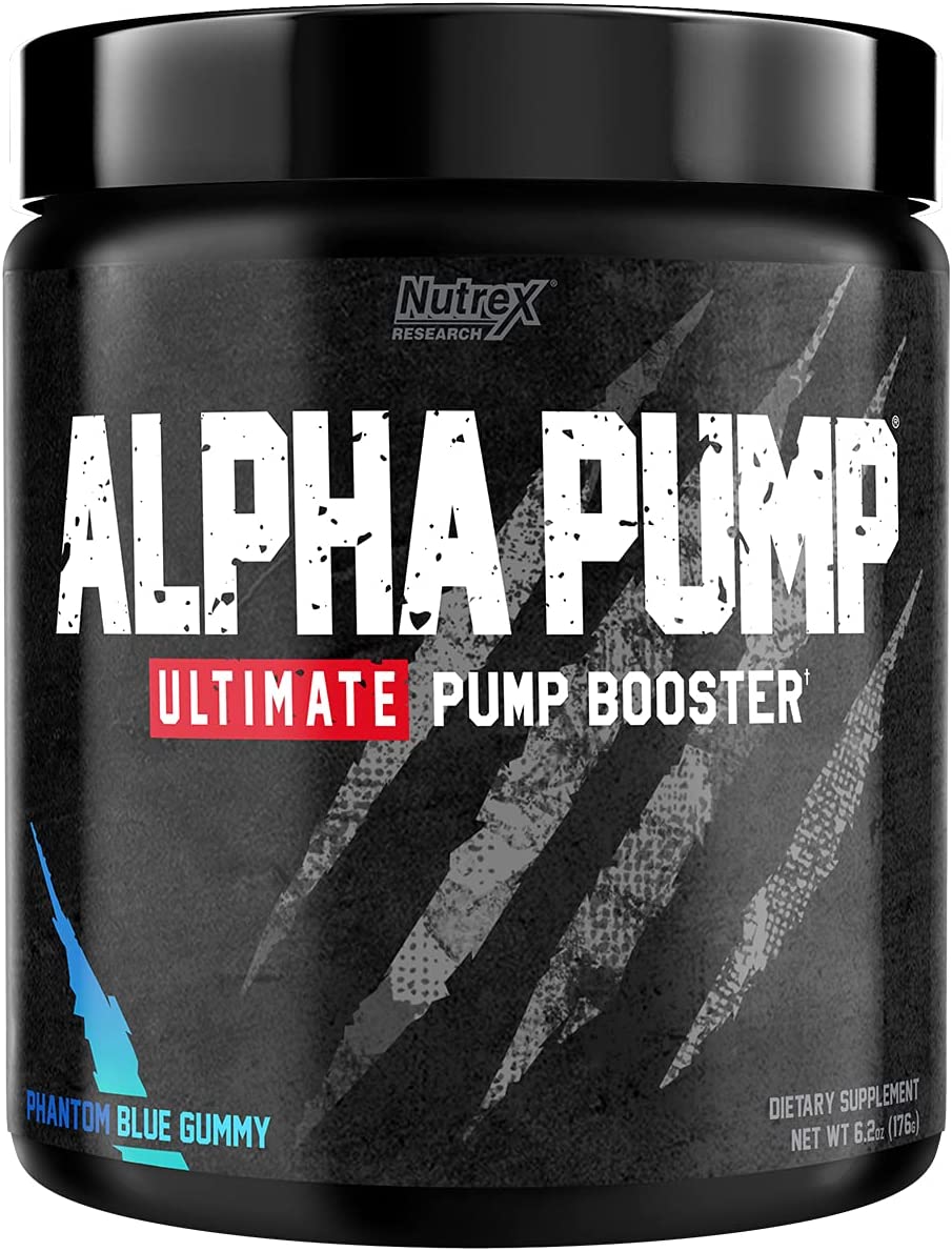 Nutrex Alpha Pump Ultimate Pump Booster, Phantom Blue Gummy Flavor, 17 ...