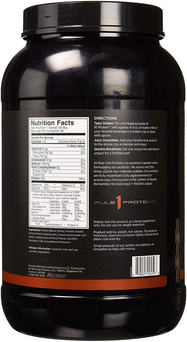 Rule 1 Whey Protein Isolate, Chocolate Peanut Butter, 1.17 kg — Goisco.com