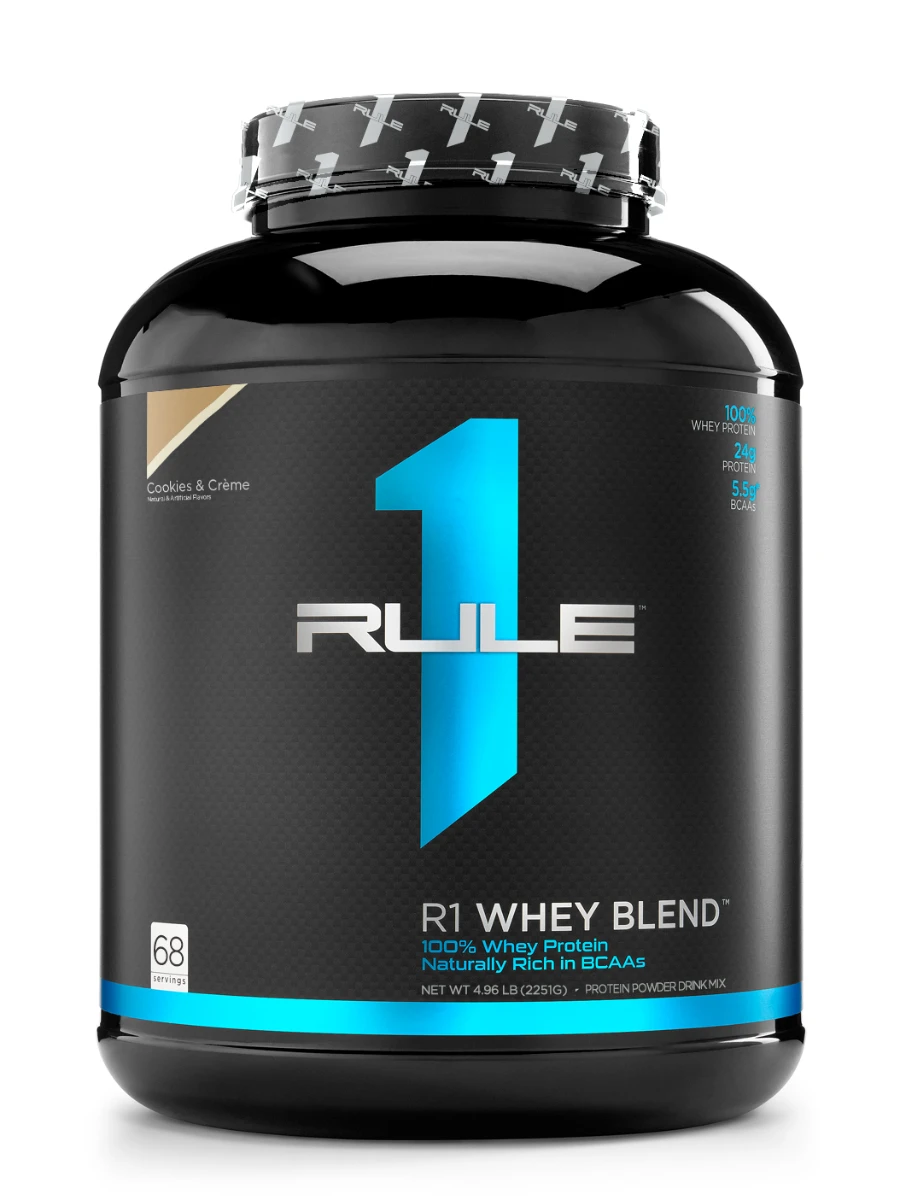 Rule 1 Whey Blend With BCAA's Protein Powder, Cookies & Crème Flavor ...