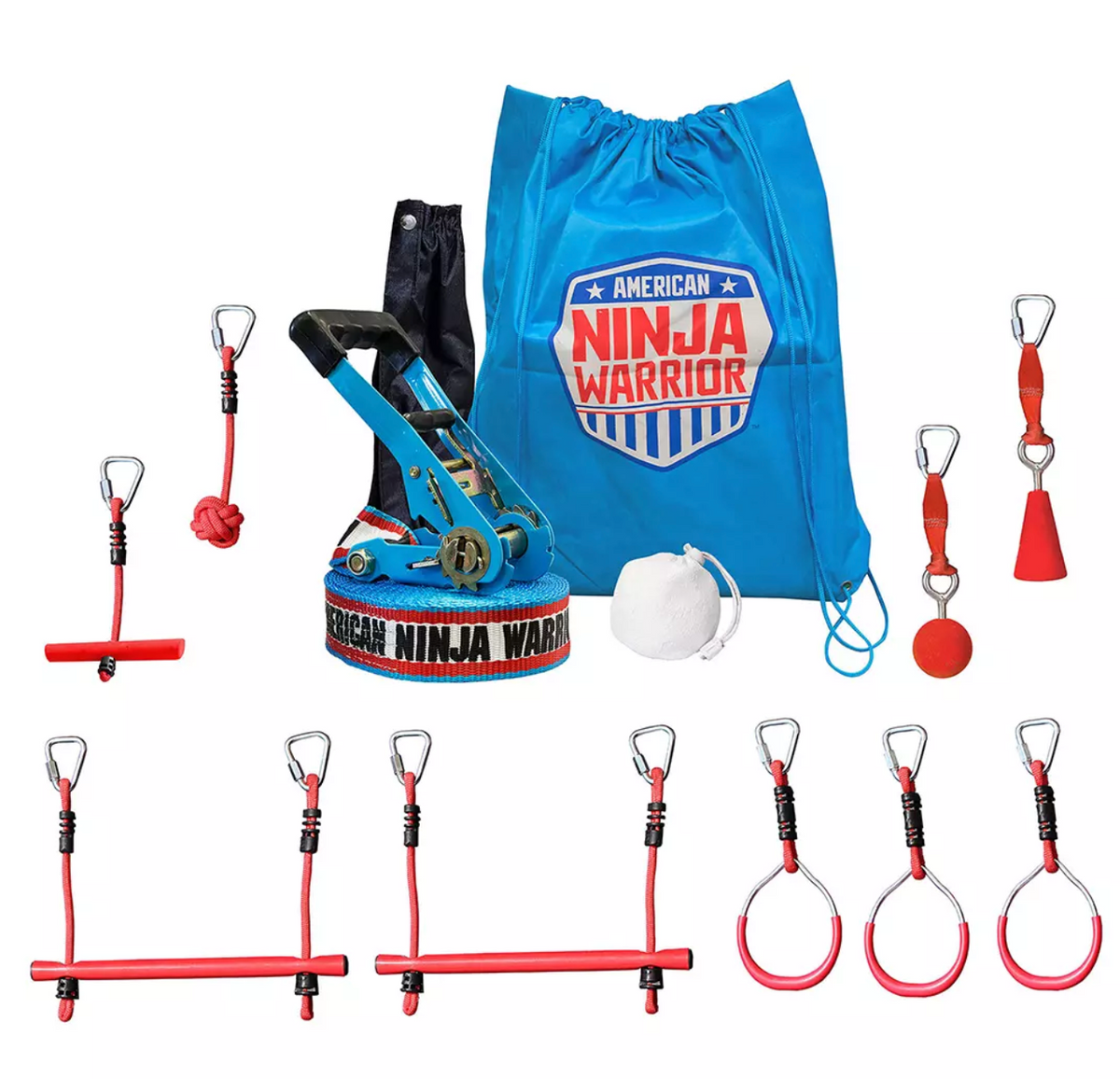 American Ninja Warrior 40" Deluxe Ninjaline Intro Kit With 9 Hanging O ...