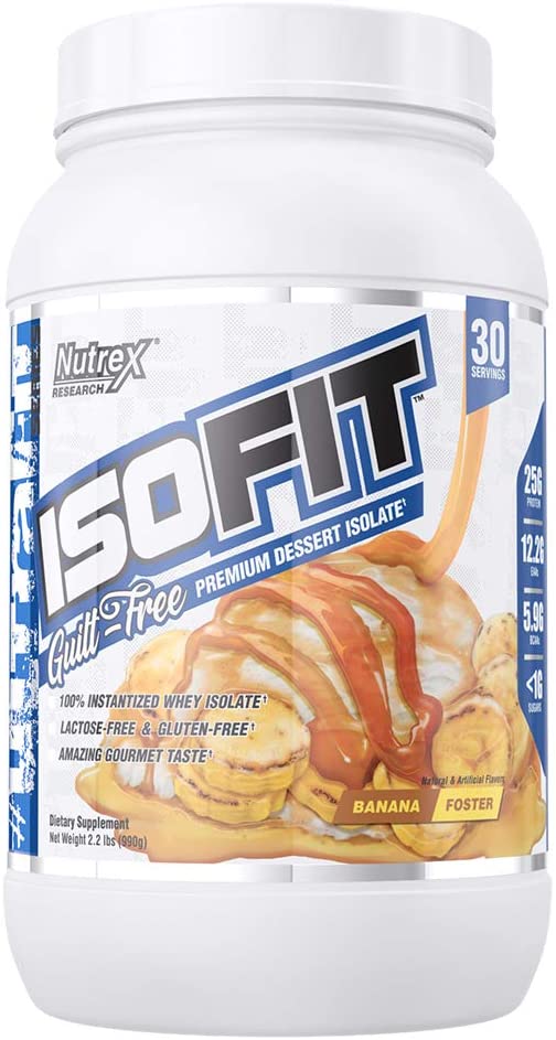 Nutrex ISO-Fit 100% Instantized Whey Protein Isolate, Banana Foster Fl ...