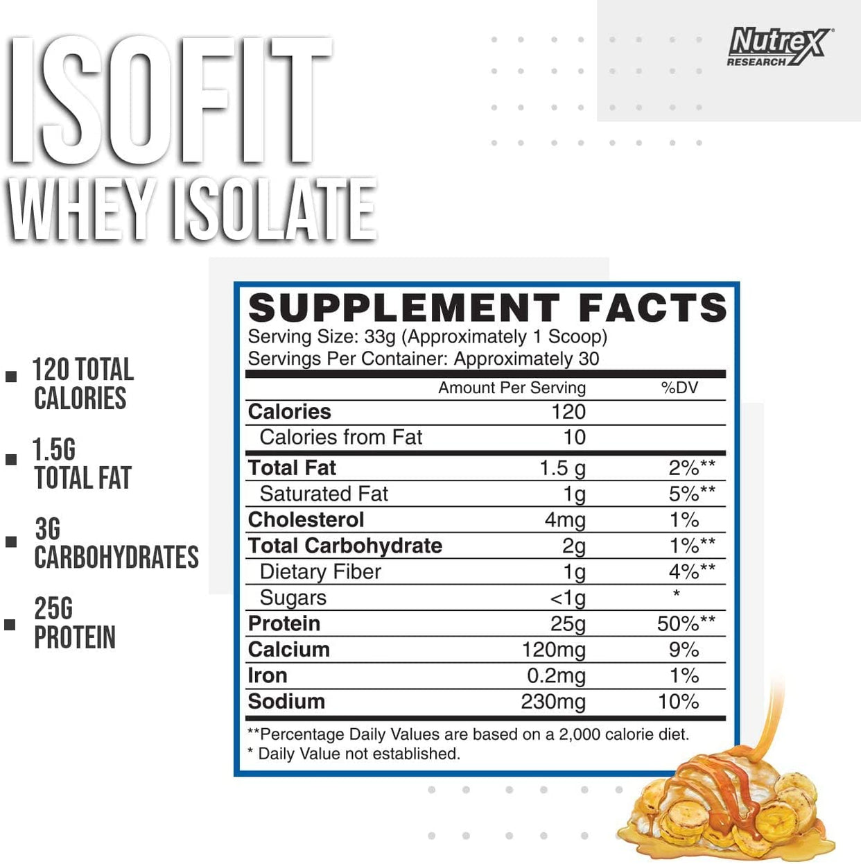 Nutrex ISO-Fit 100% Instantized Whey Protein Isolate, Banana Foster Fl ...