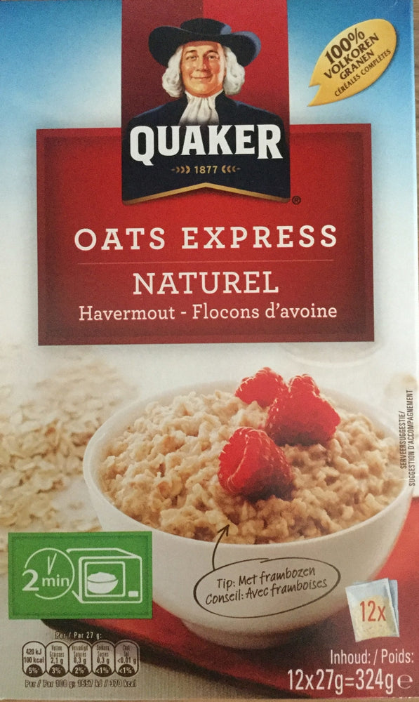Quaker Oats Express Natural Oatmeal, 324 gr — Goisco.com