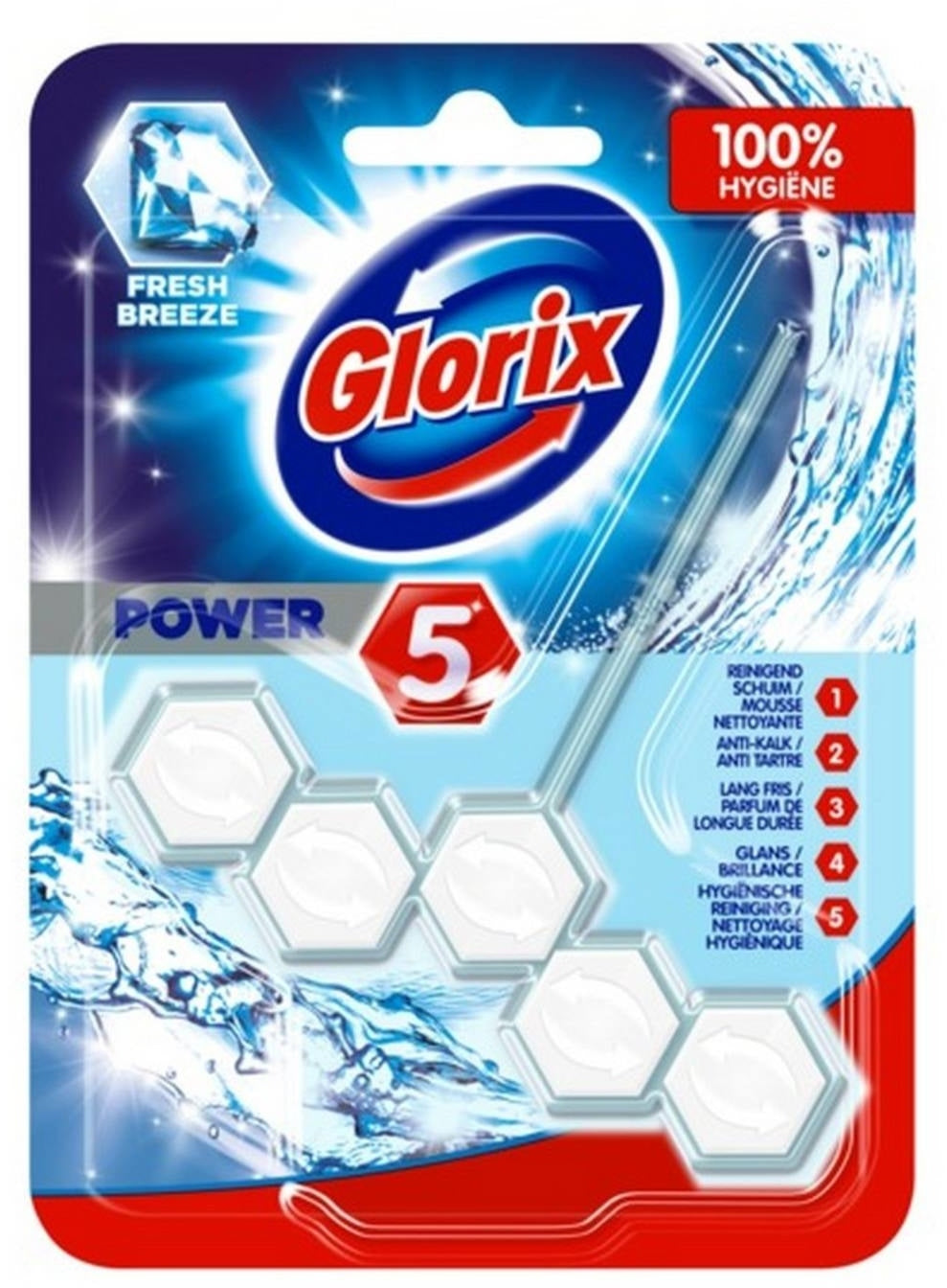 Glorix Toilet Block, Fresh Breeze, 55 gr — Goisco.com