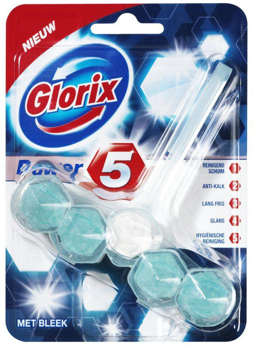 Glorix Flush Power 5 Toilet Block With Bleach, 55 gr — Goisco.com